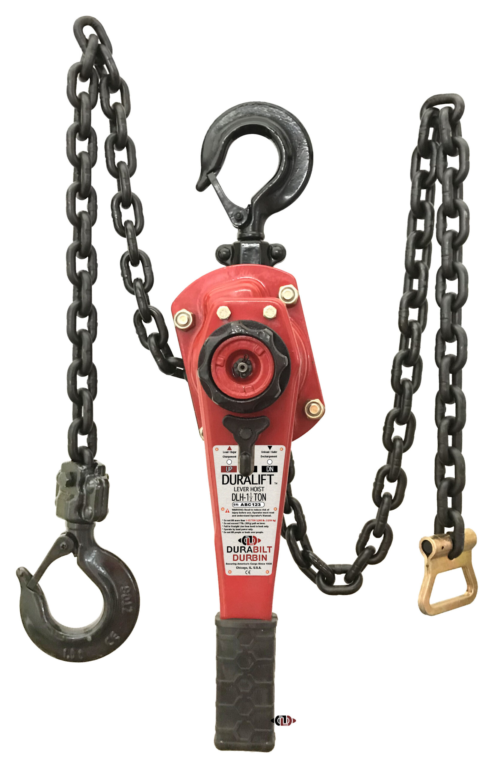 1.5 Ton DuraLift Lever Hoist with 5 Foot Lift DLH-1.5-Ton-5L - Durabilt USA